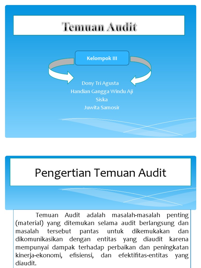 Kelompok 3 Presentasi Temuan Audit | PDF