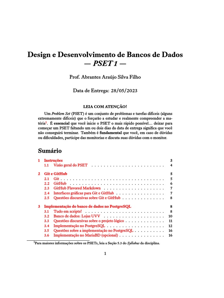 Pset 1 | PDF | Bancos de dados | SQL