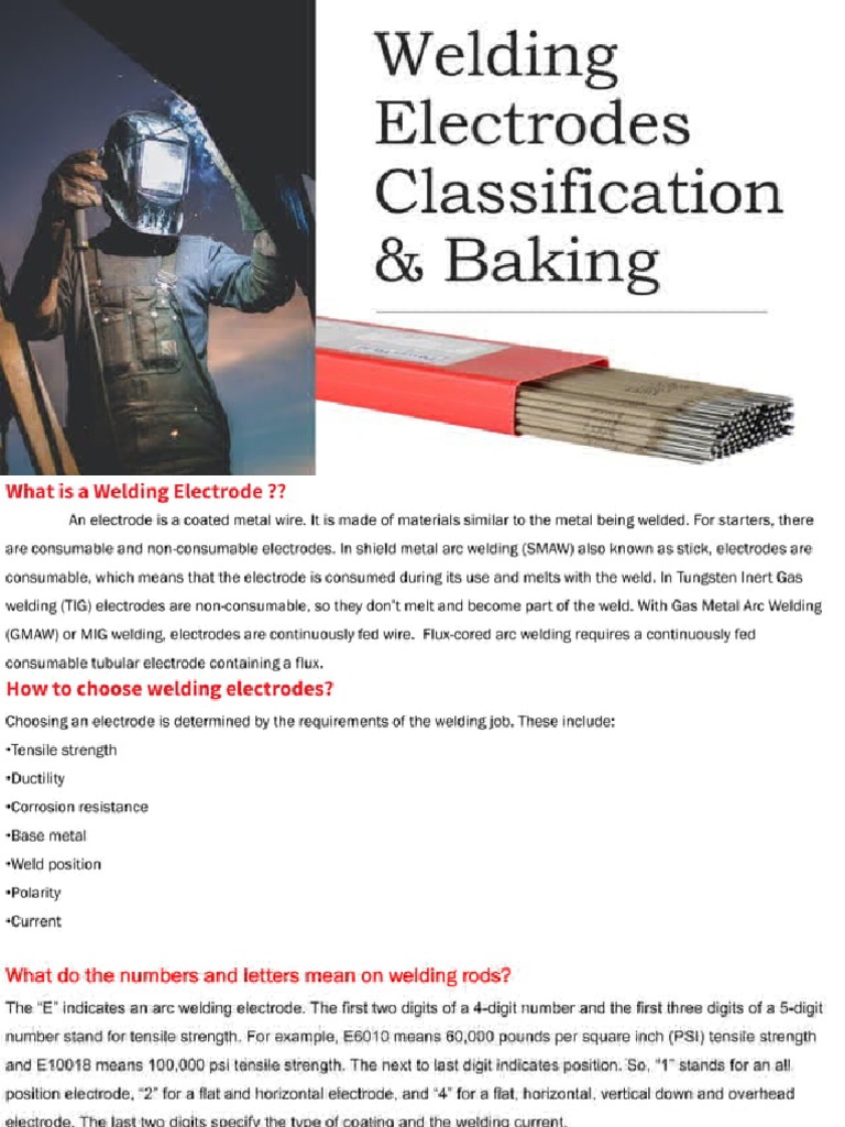 Welding Electrodes Classification & Baking | PDF