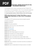 CPC Orders and Important Sections Guide | PDF | Lawsuit | Judgment (Law)