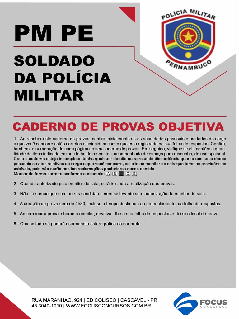 2201 - Soldado Da Policia Militar PM Pe | PDF 2201 - Soldado Da Policia Militar PM Pe | PDF