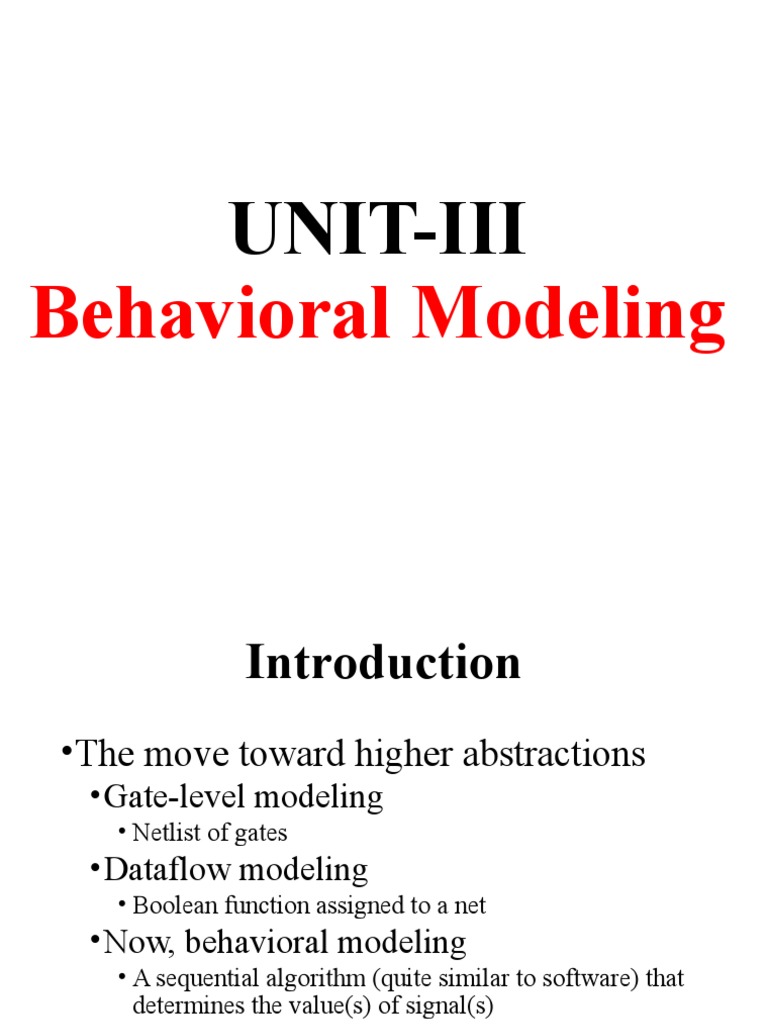 Behavioral Modeling | PDF