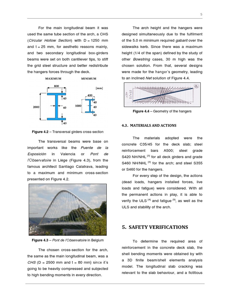 Safety Verifications: - Geometry of The Hangers | PDF | Beam (Structure) | Bending