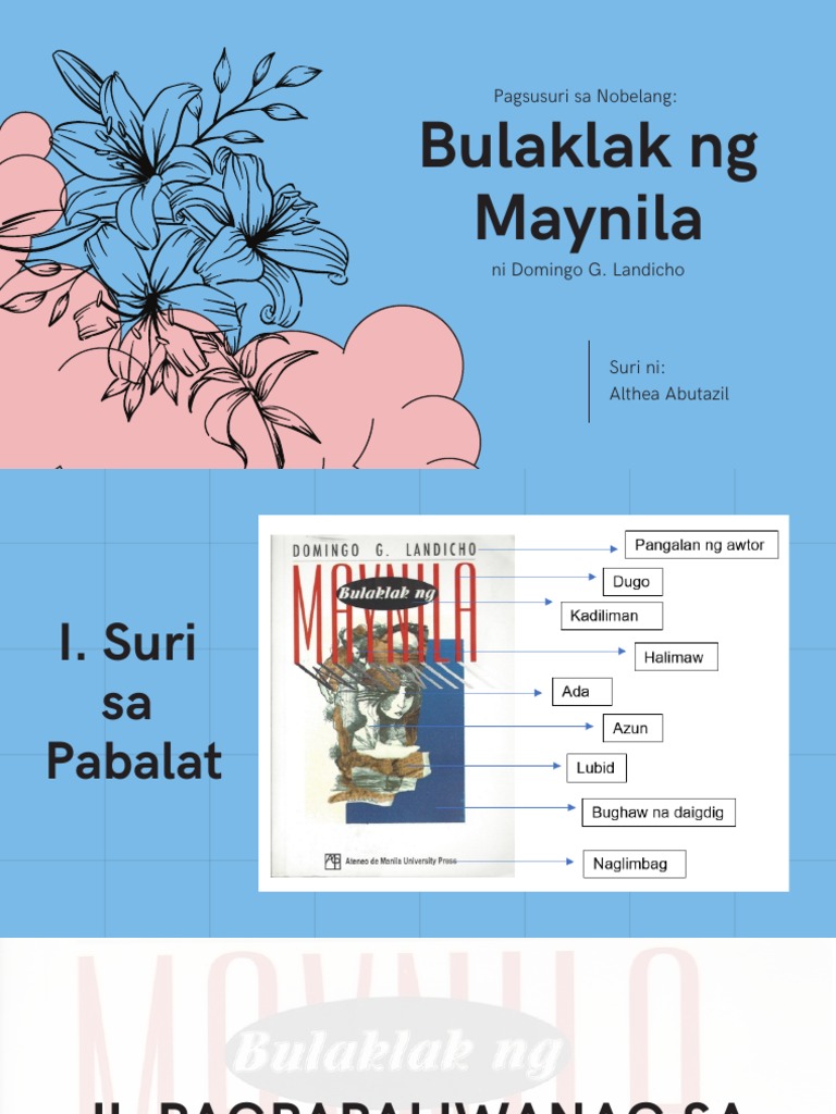 Pagsusuri Sa Nobelang Bulaklak NG Maynila | PDF