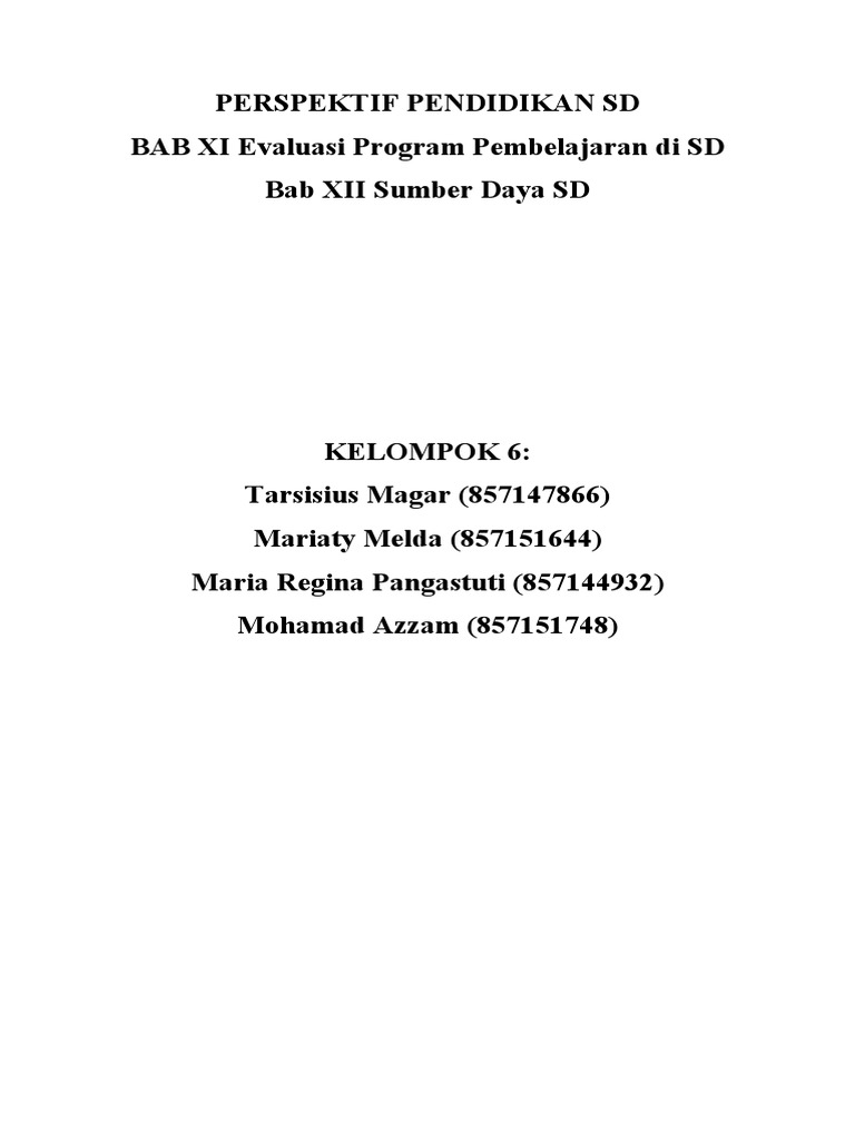 Makalah Perspektif Kelompok 6 Bab 11 & 12 Revised | PDF
