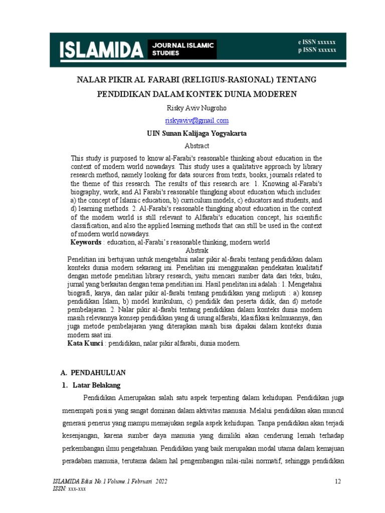 Konsep Pendidikan Al Farabi 2 | PDF