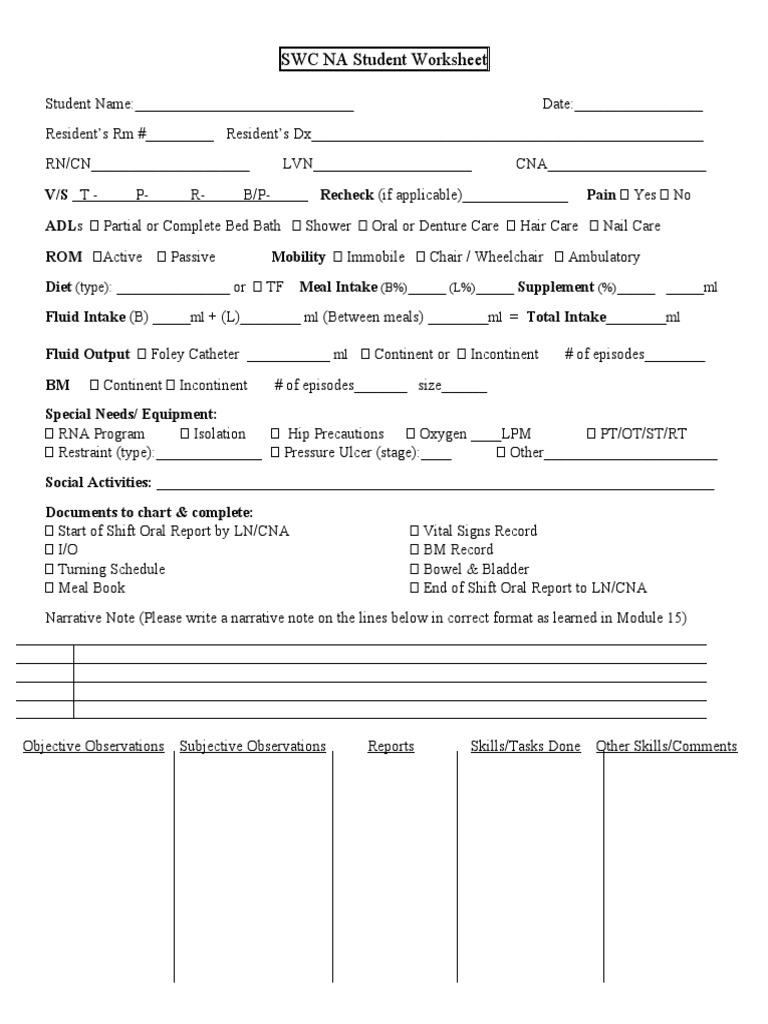 Nursing Student Care Log | PDF