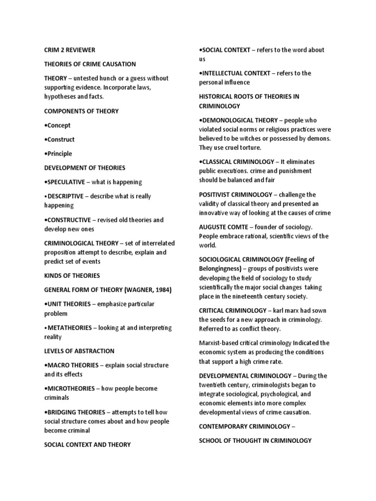 Crim 2 Reviewer | PDF | Id | Criminology