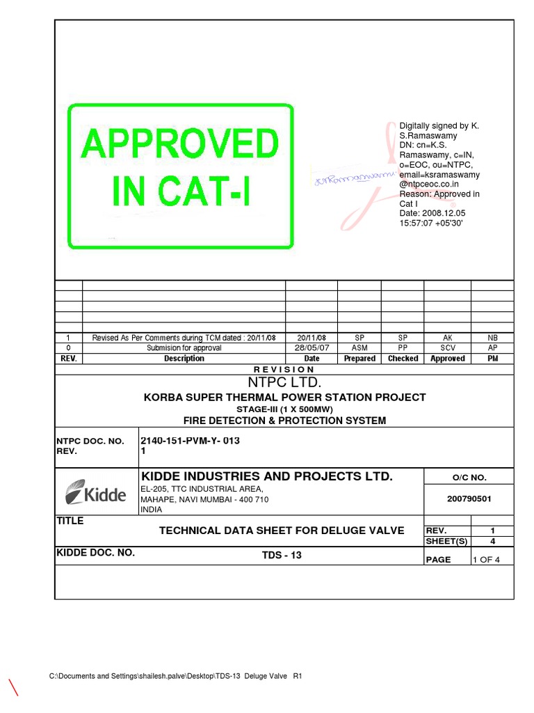 Deluge Valve Accessroies Tds[1] | PDF | Valve | Mechanical Engineering