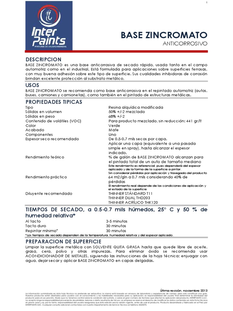 Base Zincromato | PDF | Humedad relativa | Materiales