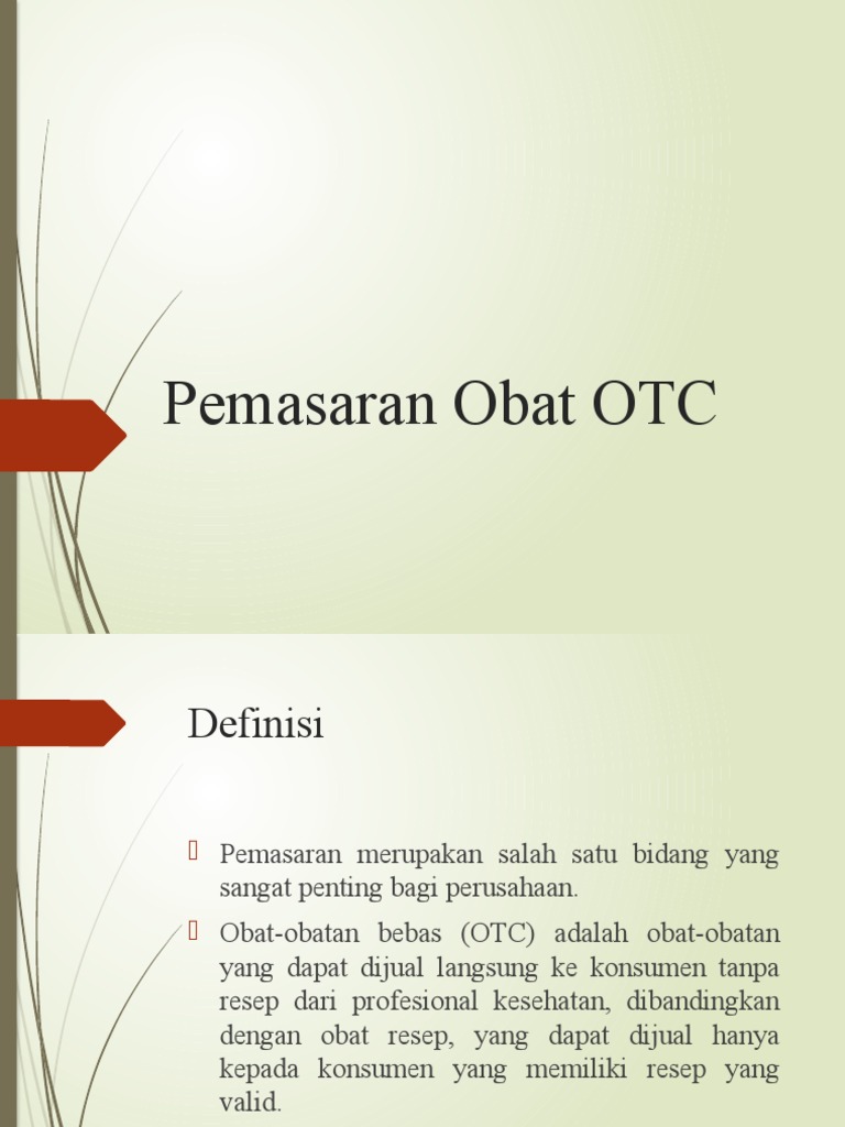 Pert 7 Pemasaran Obat OTC | PDF