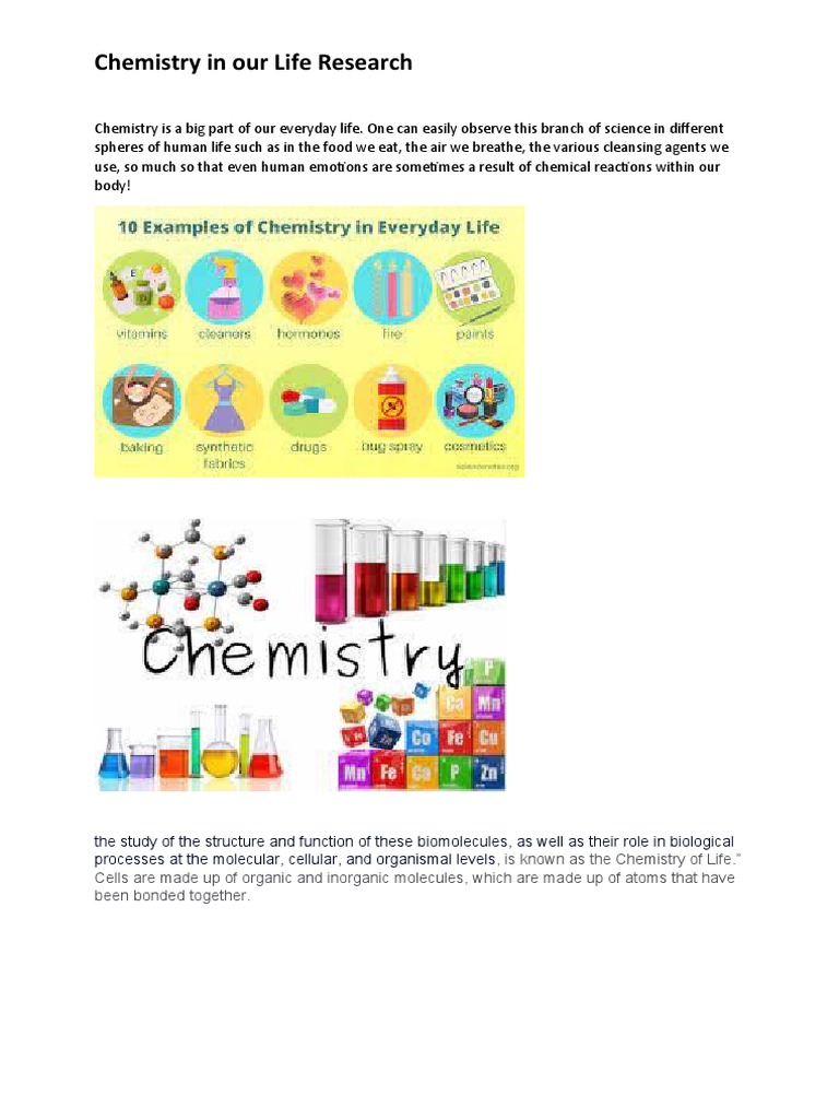 Chemistry in Our Life Research | PDF