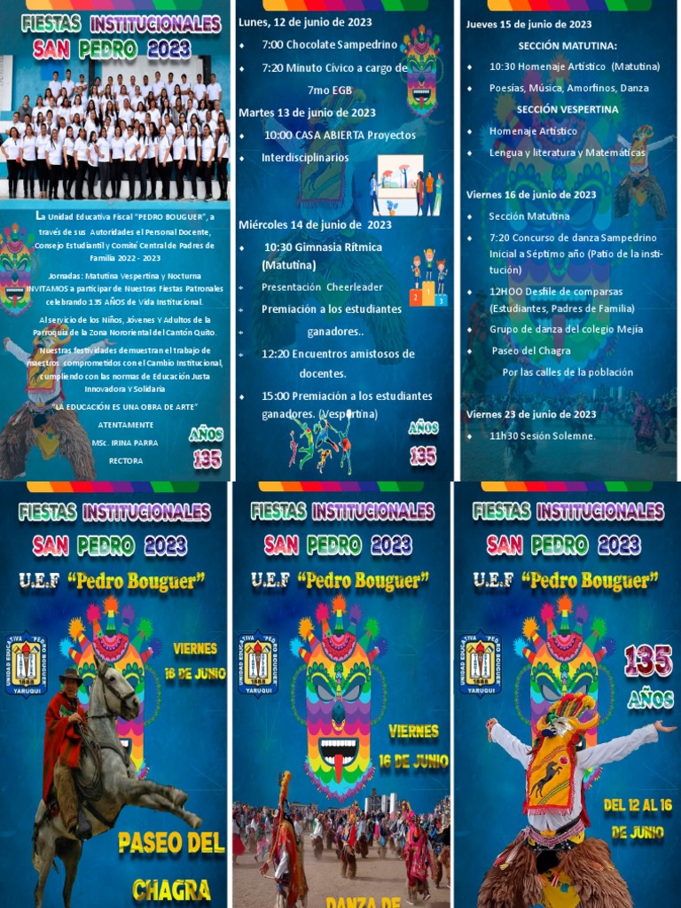 Triptico Fiestas Institucionales | PDF