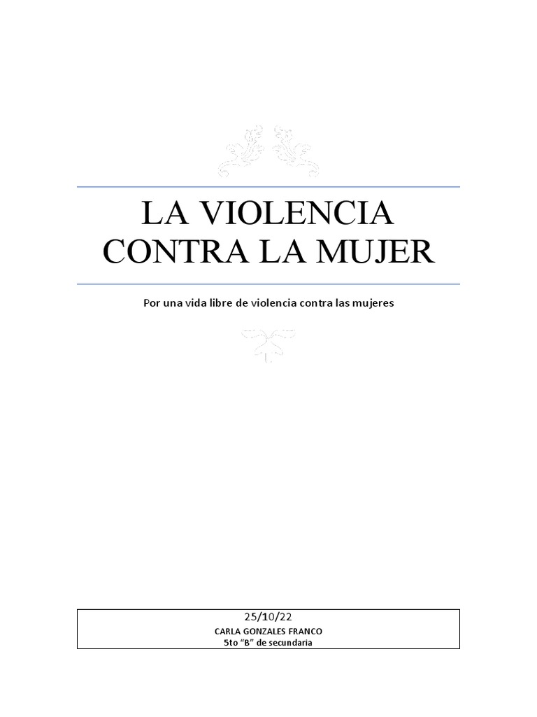 La Violencia Contra La Mujer | PDF | La violencia contra las mujeres | Machismo