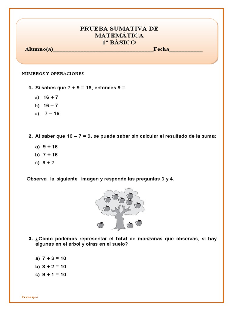OA10 Numeros y Operaciones | PDF