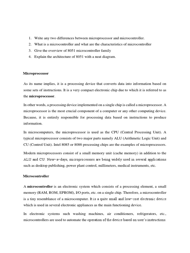 Micro Controller | PDF | Microcontroller | Central Processing Unit