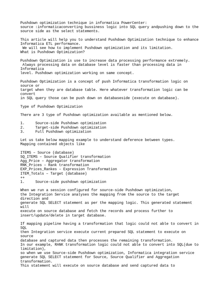 Pushdown | PDF | Databases | Sql
