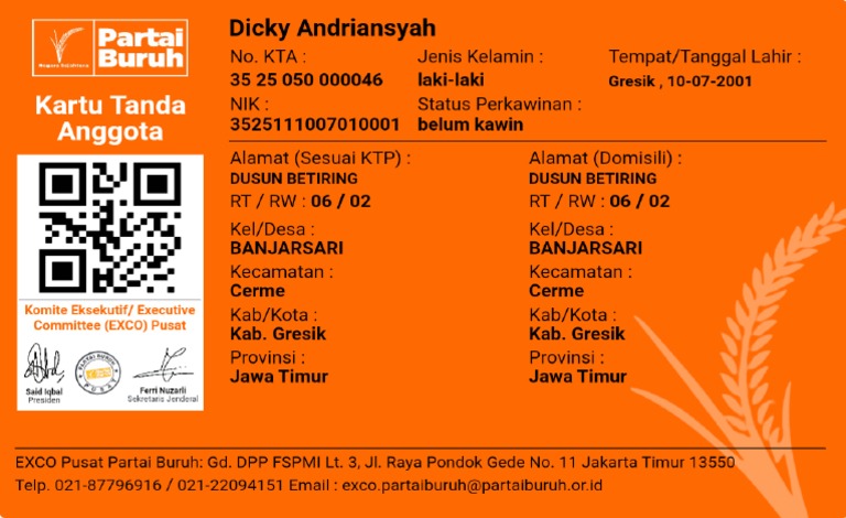 KTA Partai Buruh | PDF