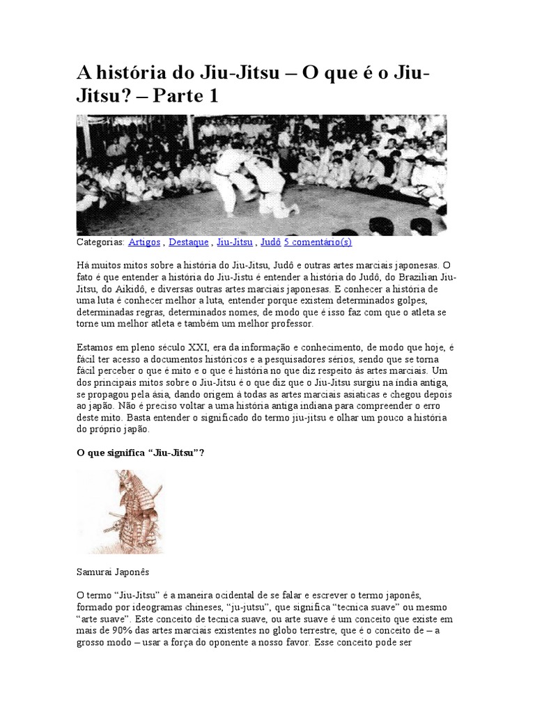 A História Do Ju Jutsu | Download grátis PDF | Jiu-jitsu | Judô
