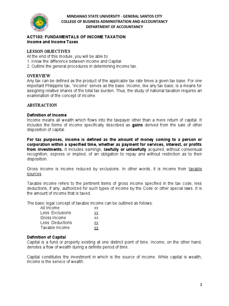 MODULE 4 Income and Income Taxes | PDF | Income | Taxes