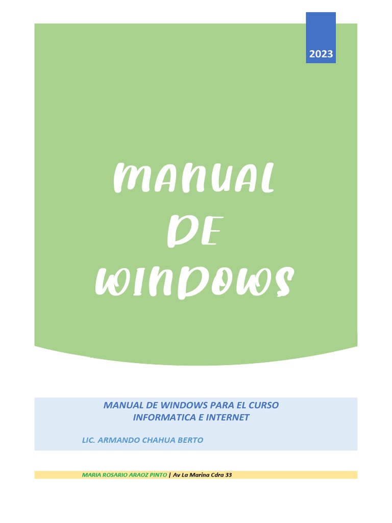 Manual Del Sistema Operativo Windows | PDF | Microsoft Windows | Archivo de computadora