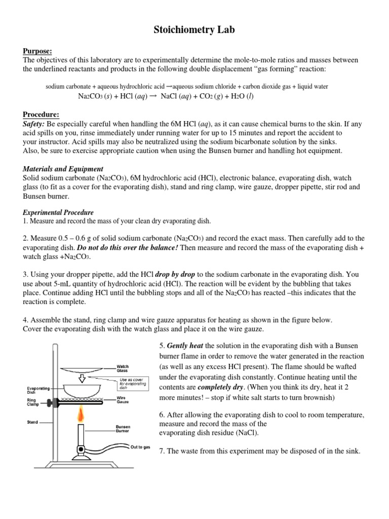 Stoichiometry Lab 1213 | PDF