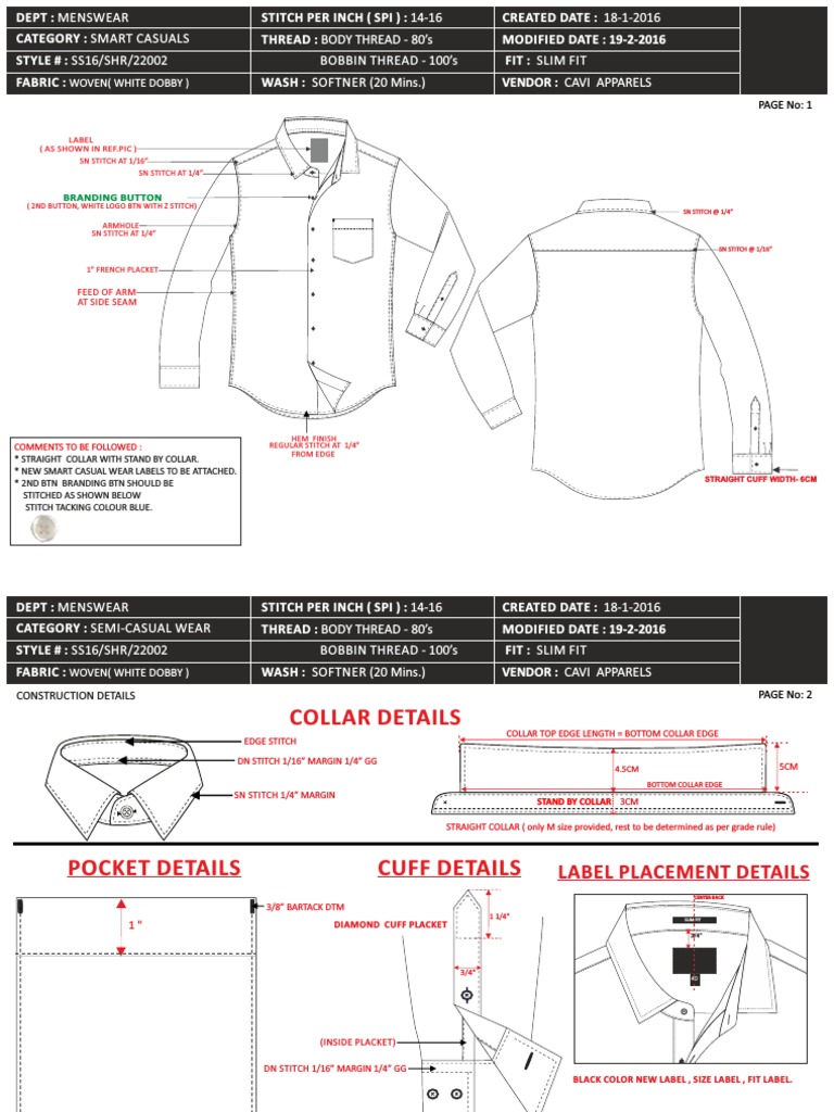 Shirt Tech Pack | PDF