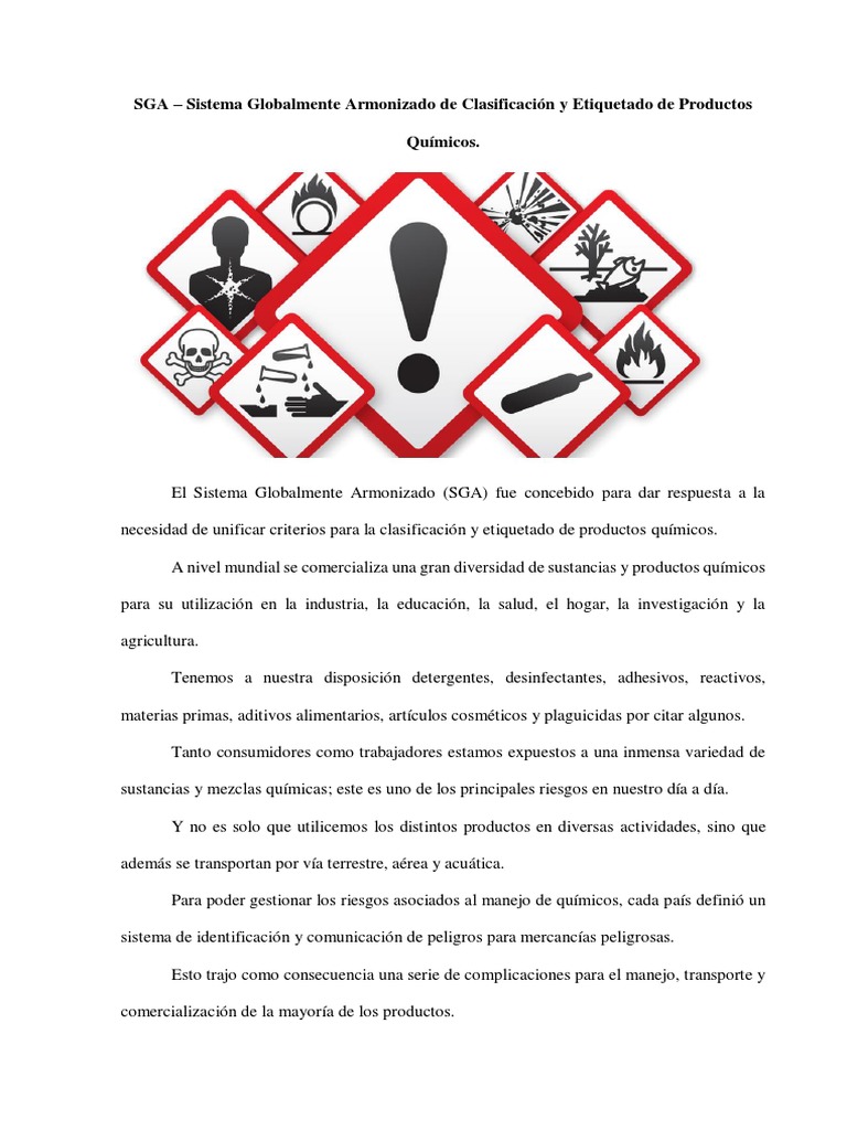 SGA – Sistema Globalmente Armonizado de Clasificación y Etiquetado de ...