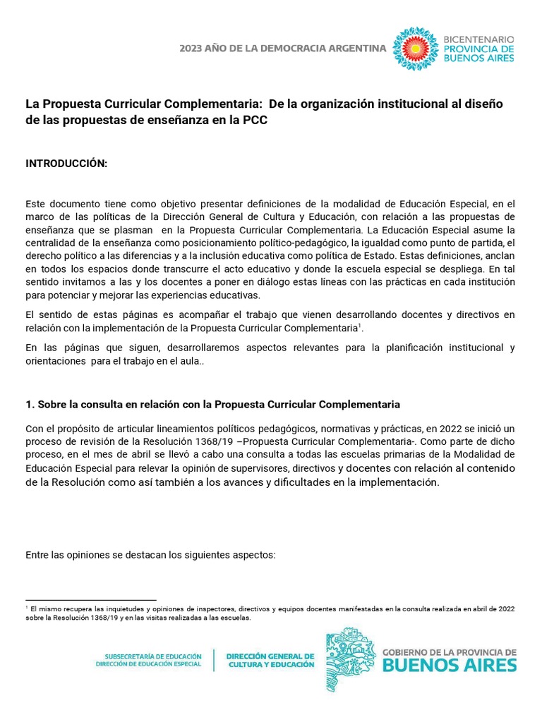 Especial Documento 3 PCC | PDF | Enseñando | Plan de estudios