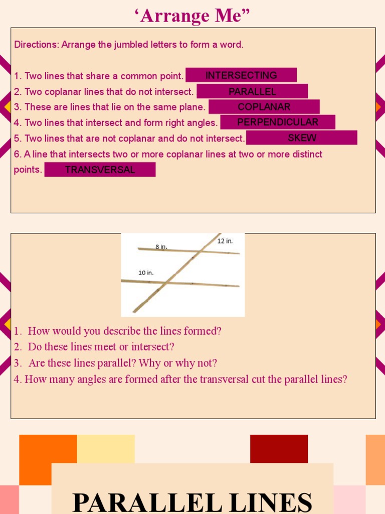 Parallel Lines Cut by A Tranversal 1 Autosaved | PDF | Teaching Methods ...