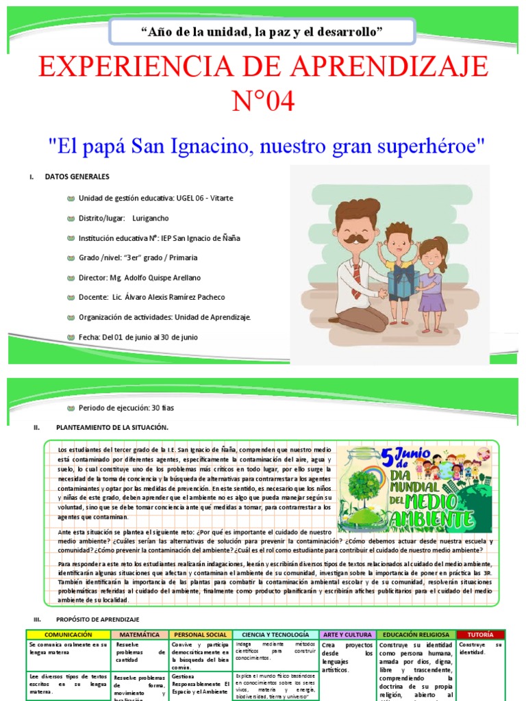 EXPERIENCIA DE APRENDIZAJE N°4 3er Grado | Descargar gratis PDF | Aprendizaje | Sustracción