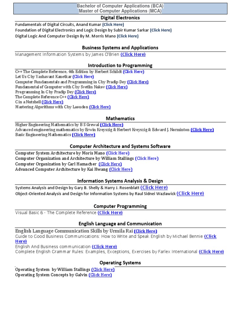 Ebooks For All BCA & MCA Students | PDF | Computers