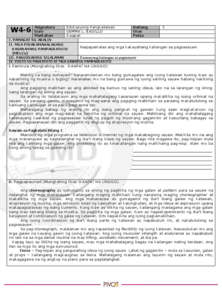 Q4 PE 5 Week4 6 | PDF