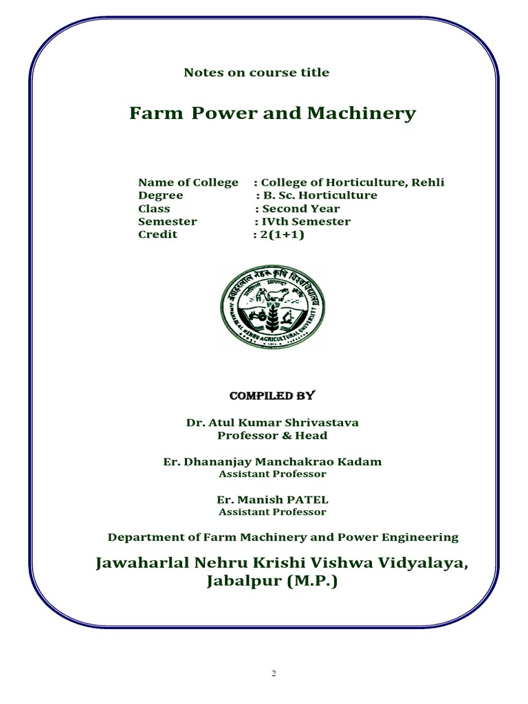 Notes Farm P Machinery COH Rehli by DMK | PDF | Internal Combustion ...