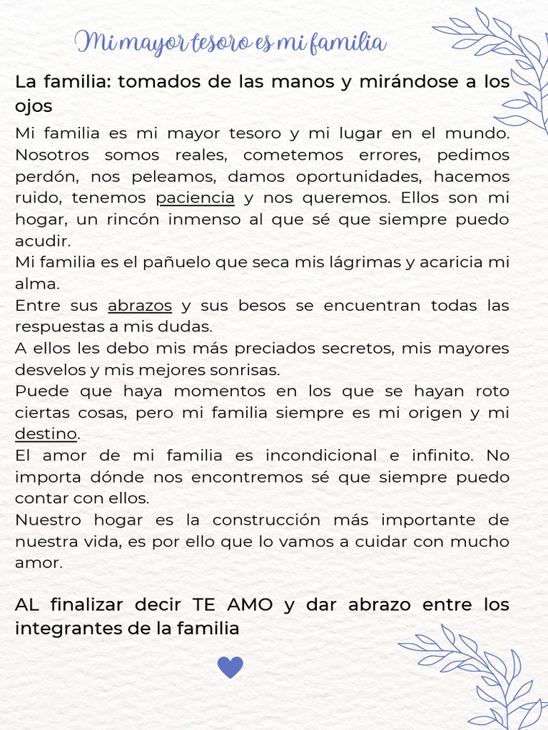 Mi Familia: Mi Tesoro y Refugio | PDF