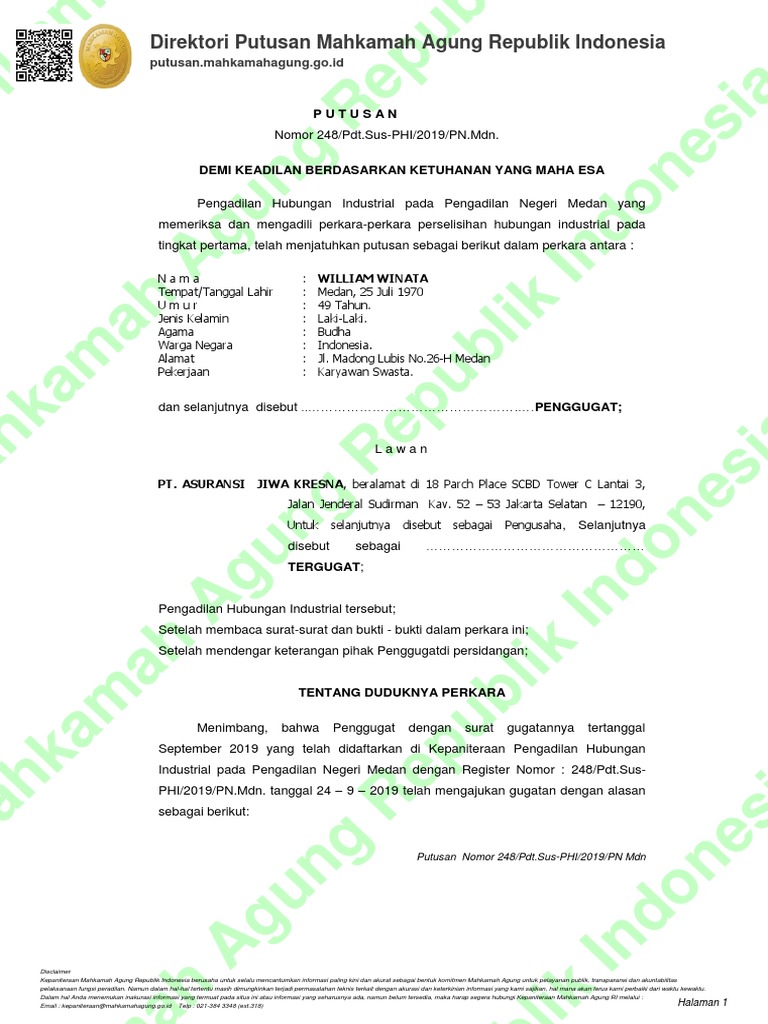 Putusan 248 PDT - Sus-Phi 2019 PN MDN 20230123192100 | PDF