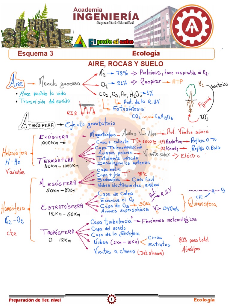 ECOLOGÍA - ESQUEMA 3 Aire-Rocas-Suelo | PDF