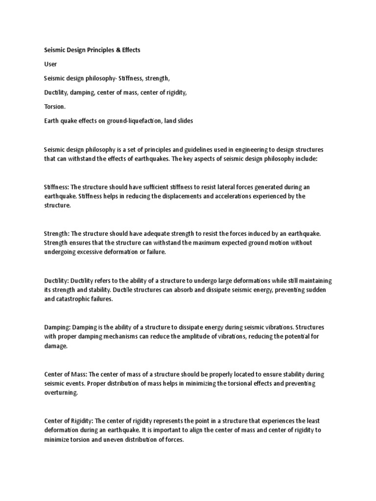 Seismic Design Principles & Effects | Download Free PDF | Earthquake ...