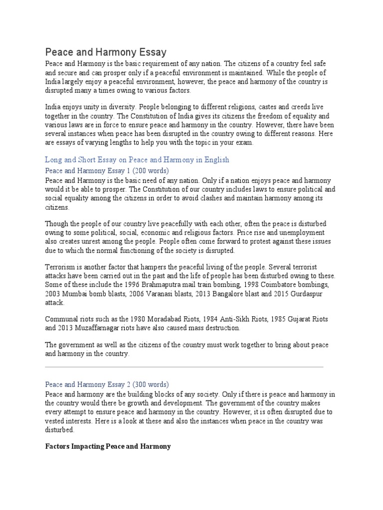 Ensuring Peace and Harmony in India | PDF | Violence | Politics Of India