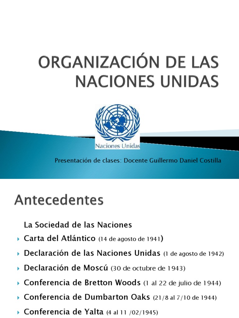 Historia de la ONU y su Estructura | PDF | Naciones Unidas | Relaciones ...
