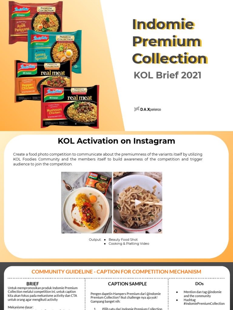 (EXTERNAL) Indomie Premium Collection - KOL Brief 2021 | PDF