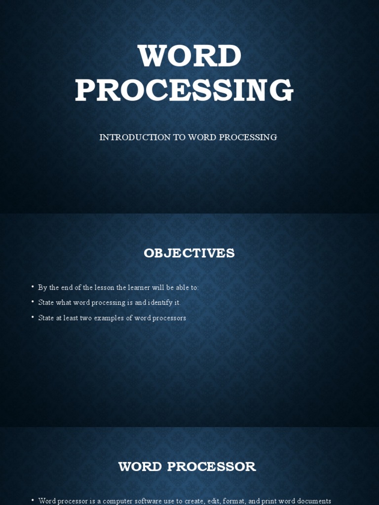 Word Processing Lesson One | PDF