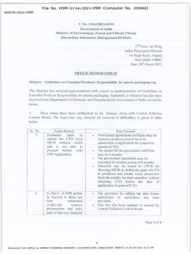 MoEFCC - OM - CPCB_28.03.2023_Guidelines on EPR for Plastic Packaging ...