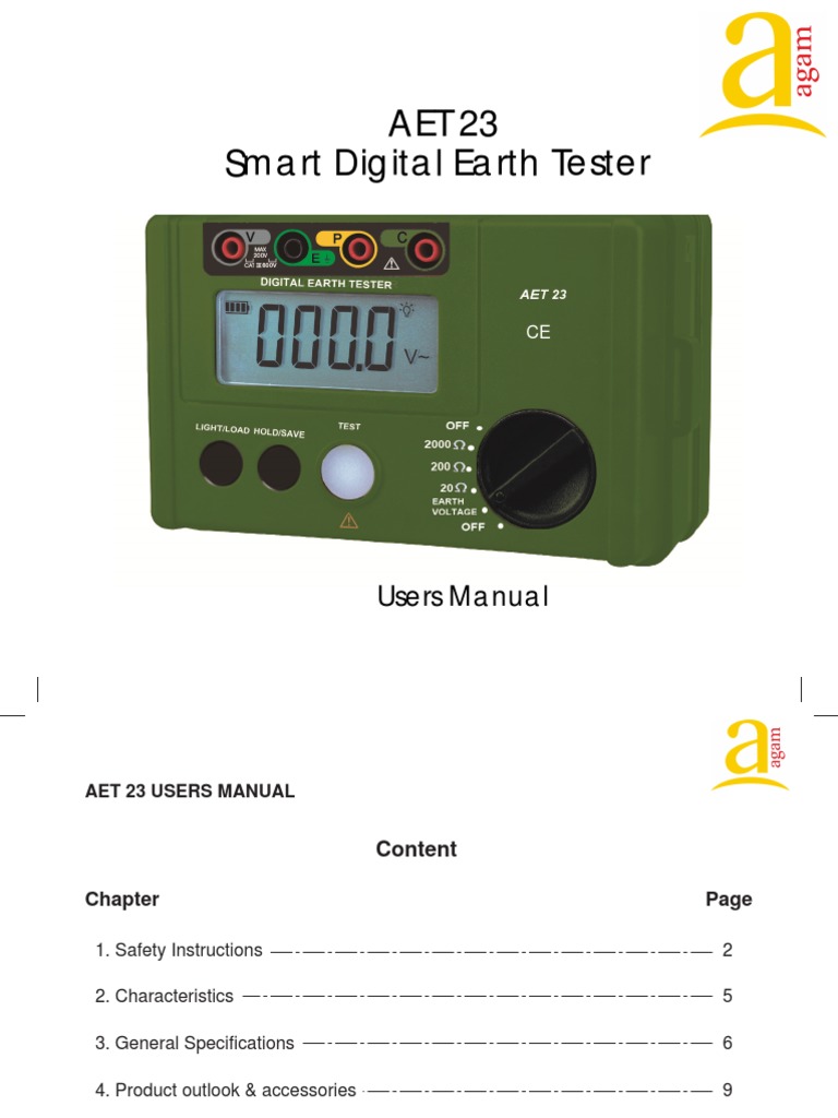 AET 23 - User Manual | PDF | Alternating Current | Insulator (Electricity)