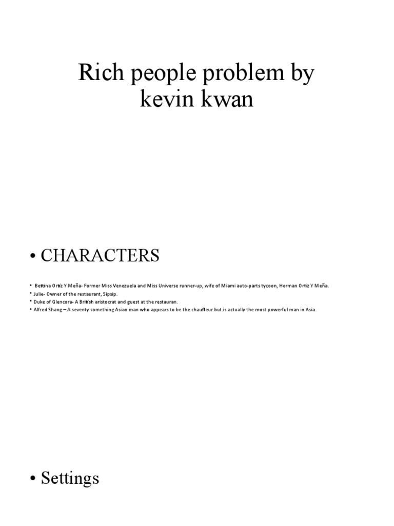 Rich People Problem by Kevin Kwan | PDF