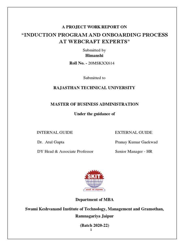 Himanshi Fourth Sem Project Work Report - Repaired | PDF | Employment | Economies