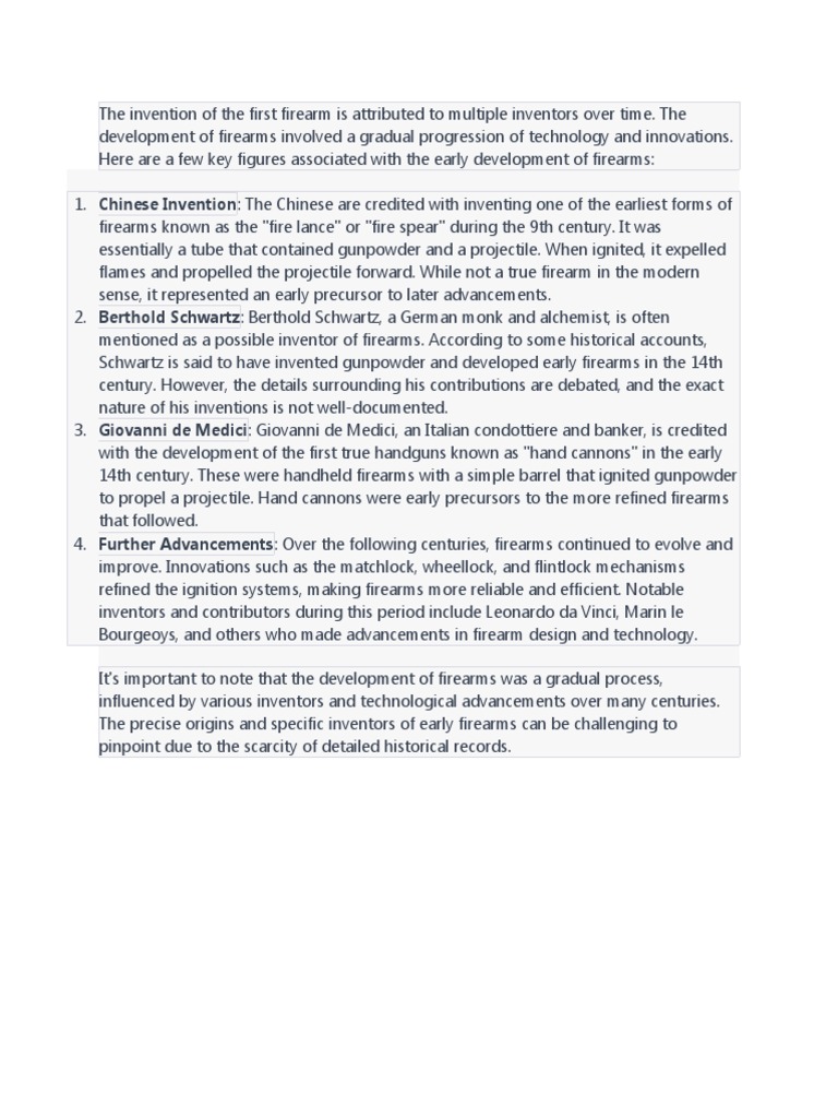 The Invention of The First Firearm | PDF