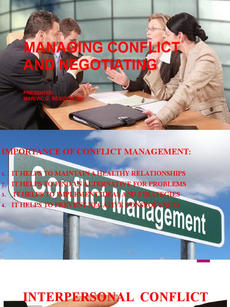 Conflict Management and Negotiation Skills | PDF | Negotiation ...