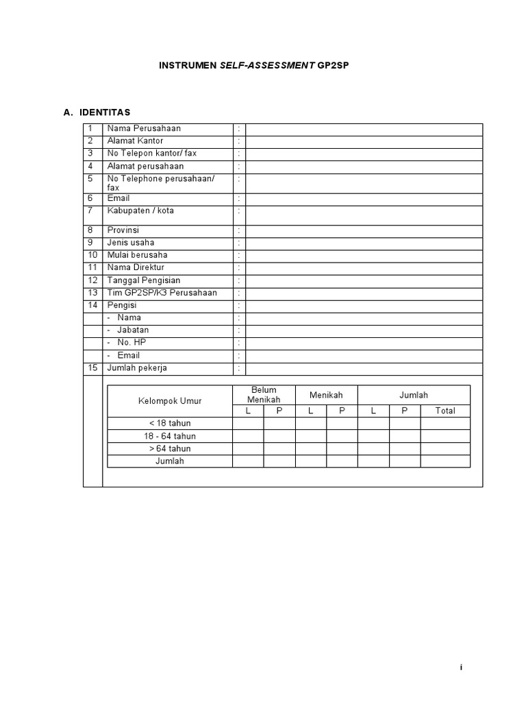 Instrumen Self Assesment Gp2sp | PDF | Kesehatan Holistik