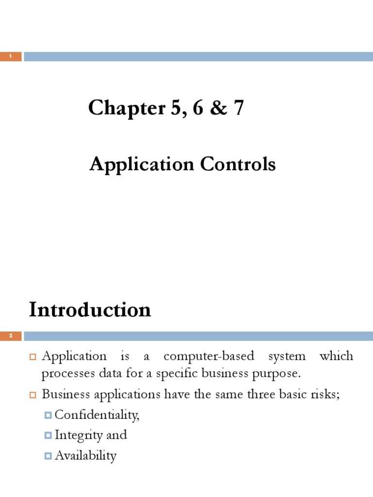 Chapter 5,6&7 Application Controls | PDF | Computer File | Audit